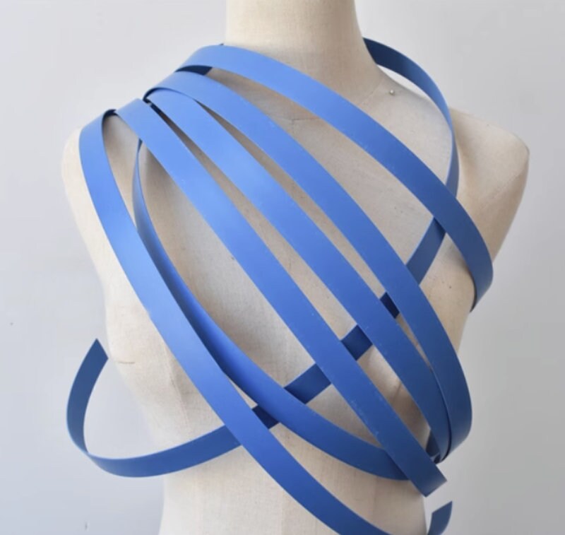 Hard Ribbon Lace Fabric, Blue Hard Plastic Fabrics, Exaggerated Stage ...