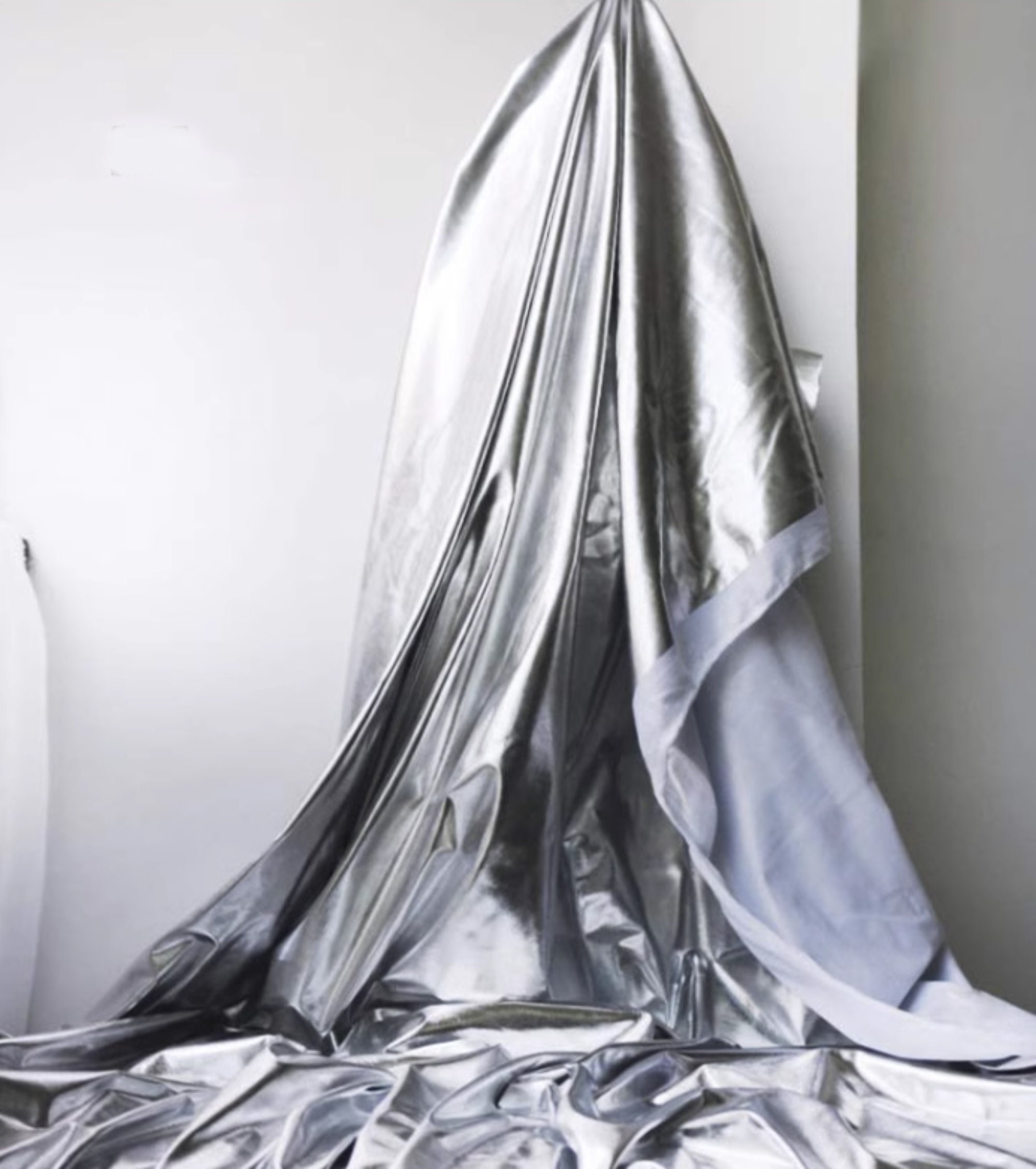 Soft-mirror Stretch Fabric, Shiny Silver-coated Fabric, PU Metallic ...