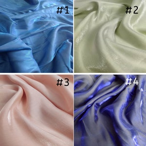 Metallic Glossy Glass Silk Fabric, Gradient Satin Mermaid Fabric ...