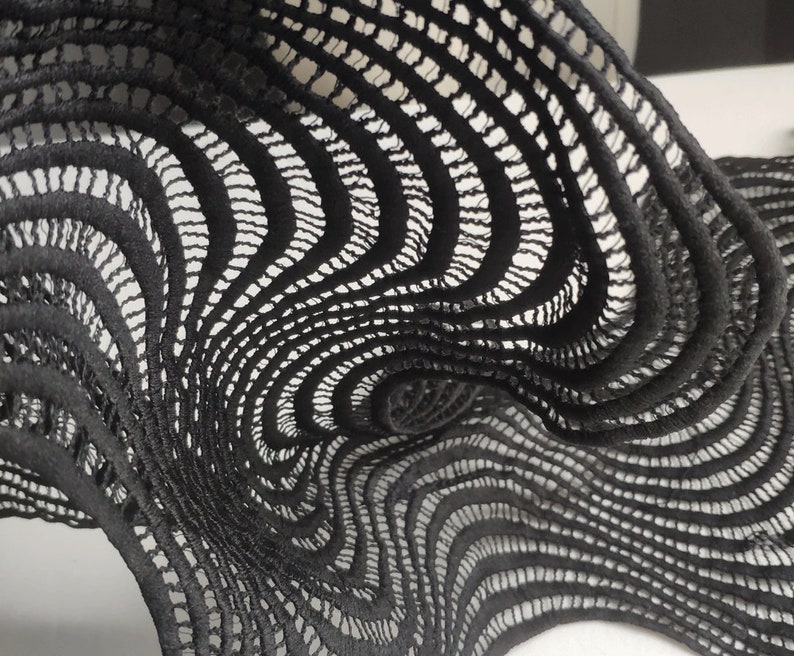Creative Curved Openwork Lace Fabric, Lace Wave Soft Fabric, Space ...