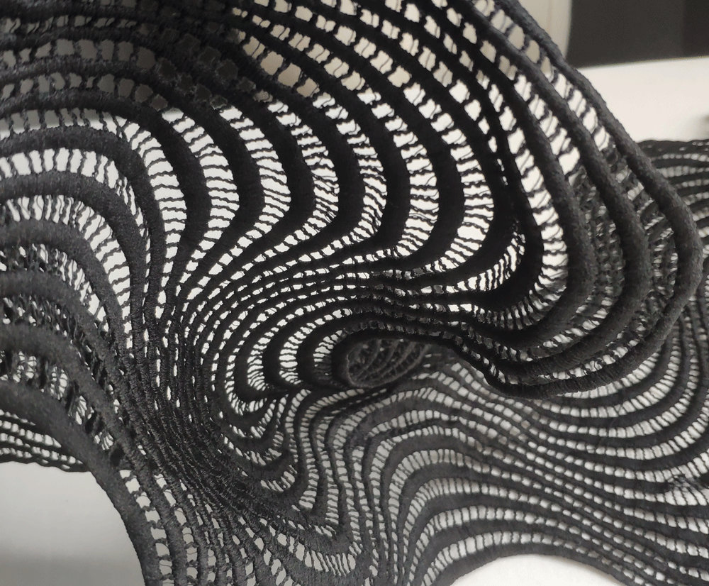 Creative Curved Openwork Lace Fabric, Lace Wave Soft Fabric, Space ...