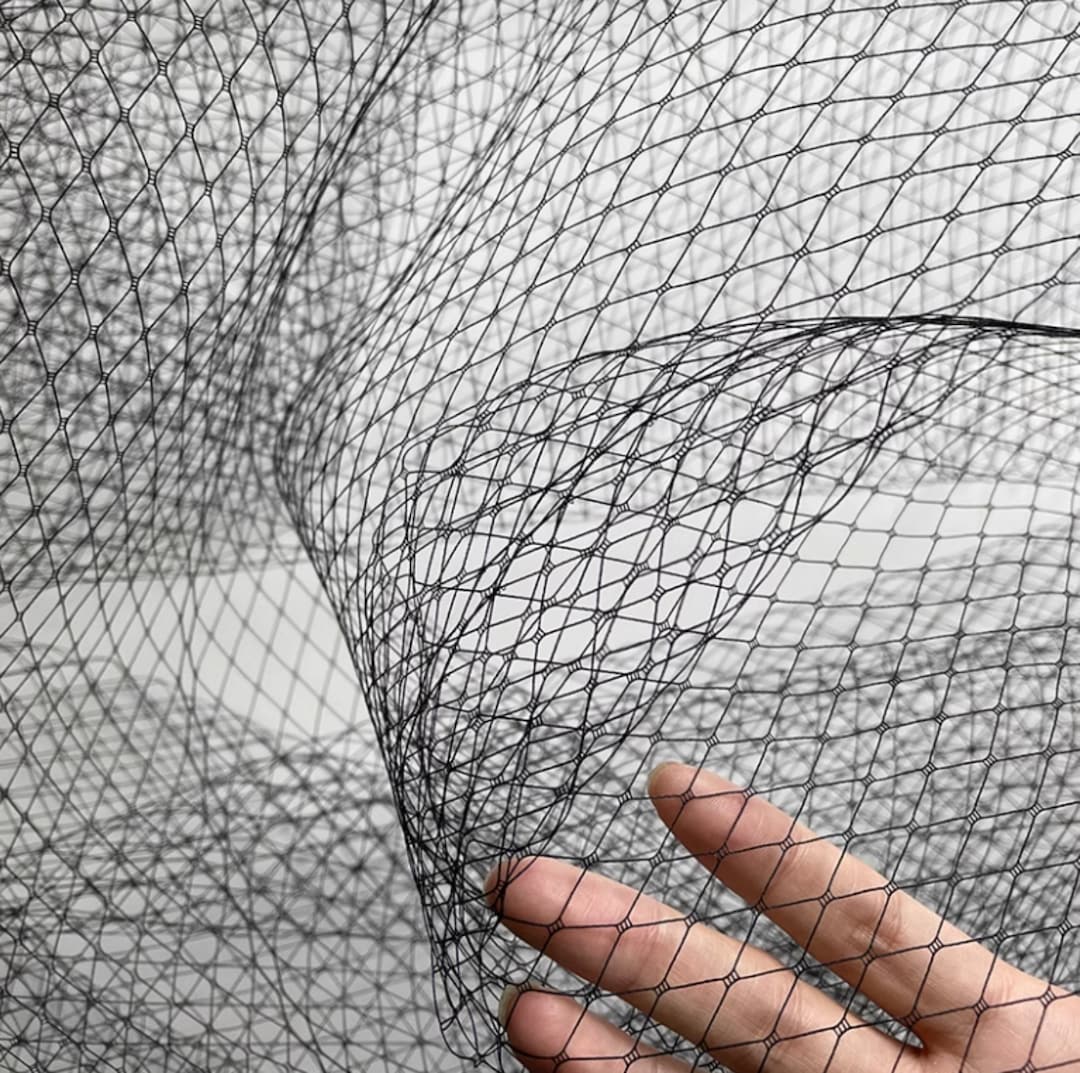 Black Rhombus Wire Mesh Fabric, Hard Mesh Tulle Fabric, DIY Openwork ...