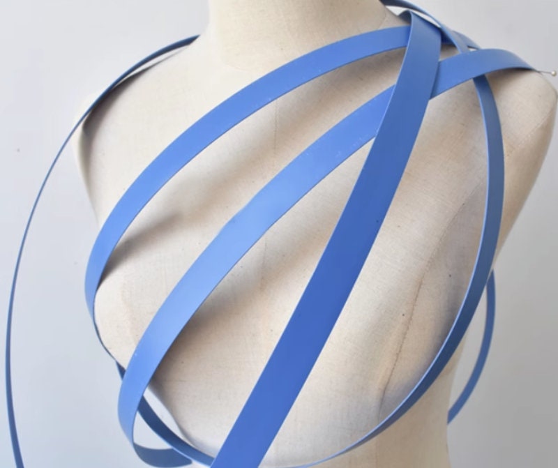 Hard Ribbon Lace Fabric, Blue Hard Plastic Fabrics, Exaggerated Stage ...