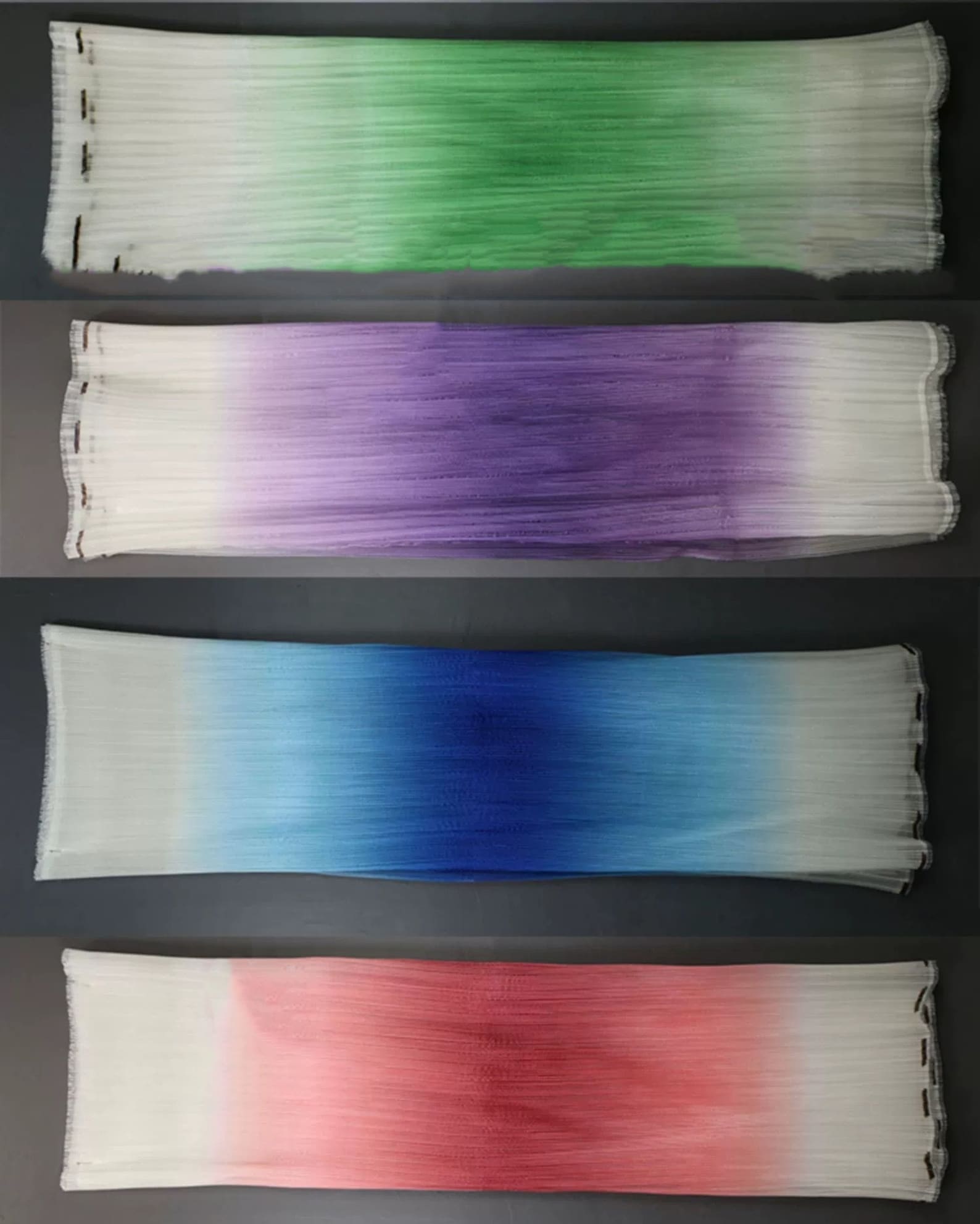 Blue Gradient Organza Fabric, Pleated Wedding Fabric, Silk Textured ...