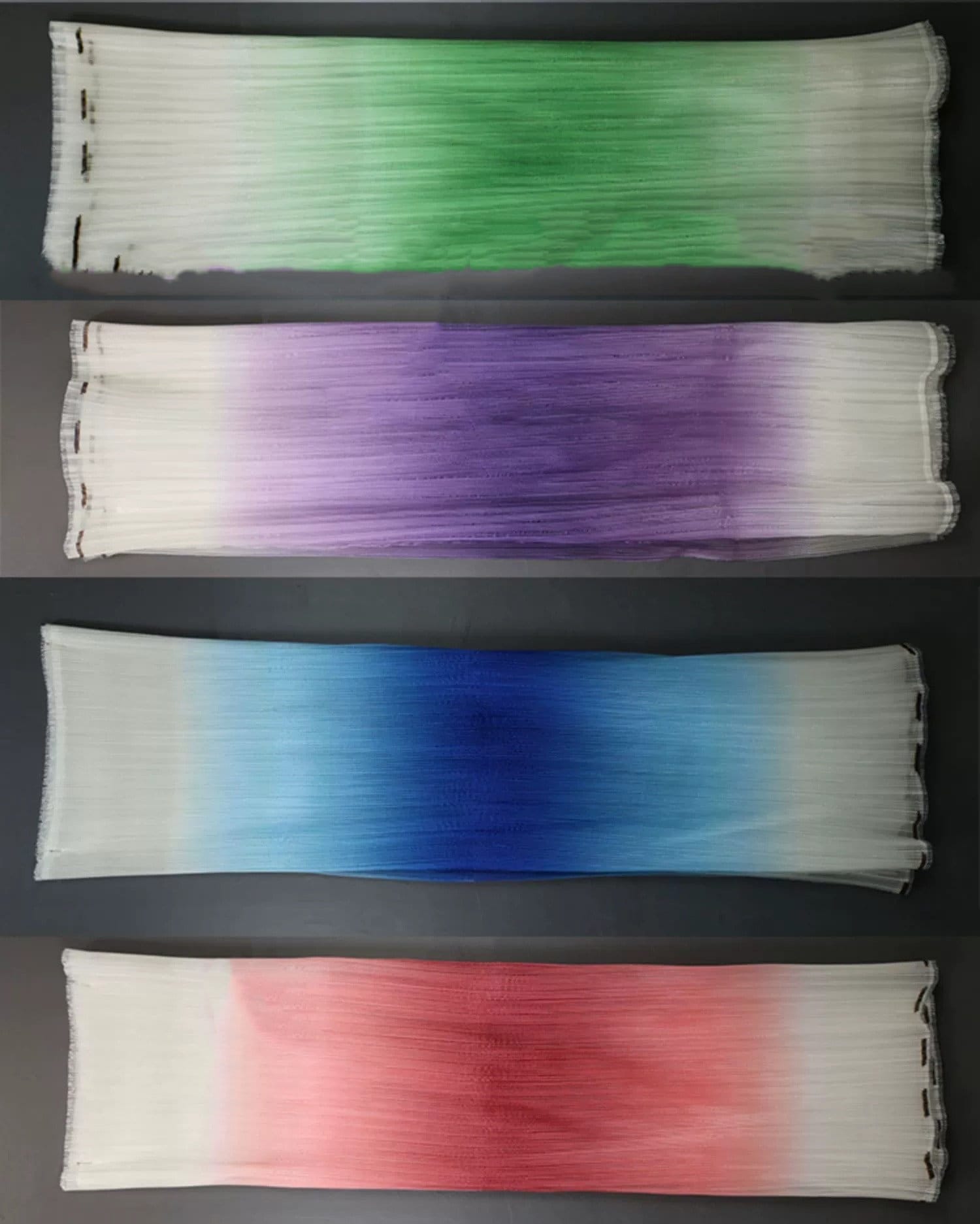 Blue Gradient Organza Fabric, Pleated Wedding Fabric, Silk Textured ...