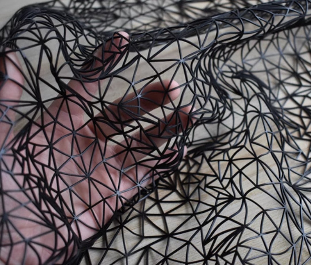 Black 3D TPU Fabric, Spatial Illusion Fabrics, Creative Openwork Soft ...