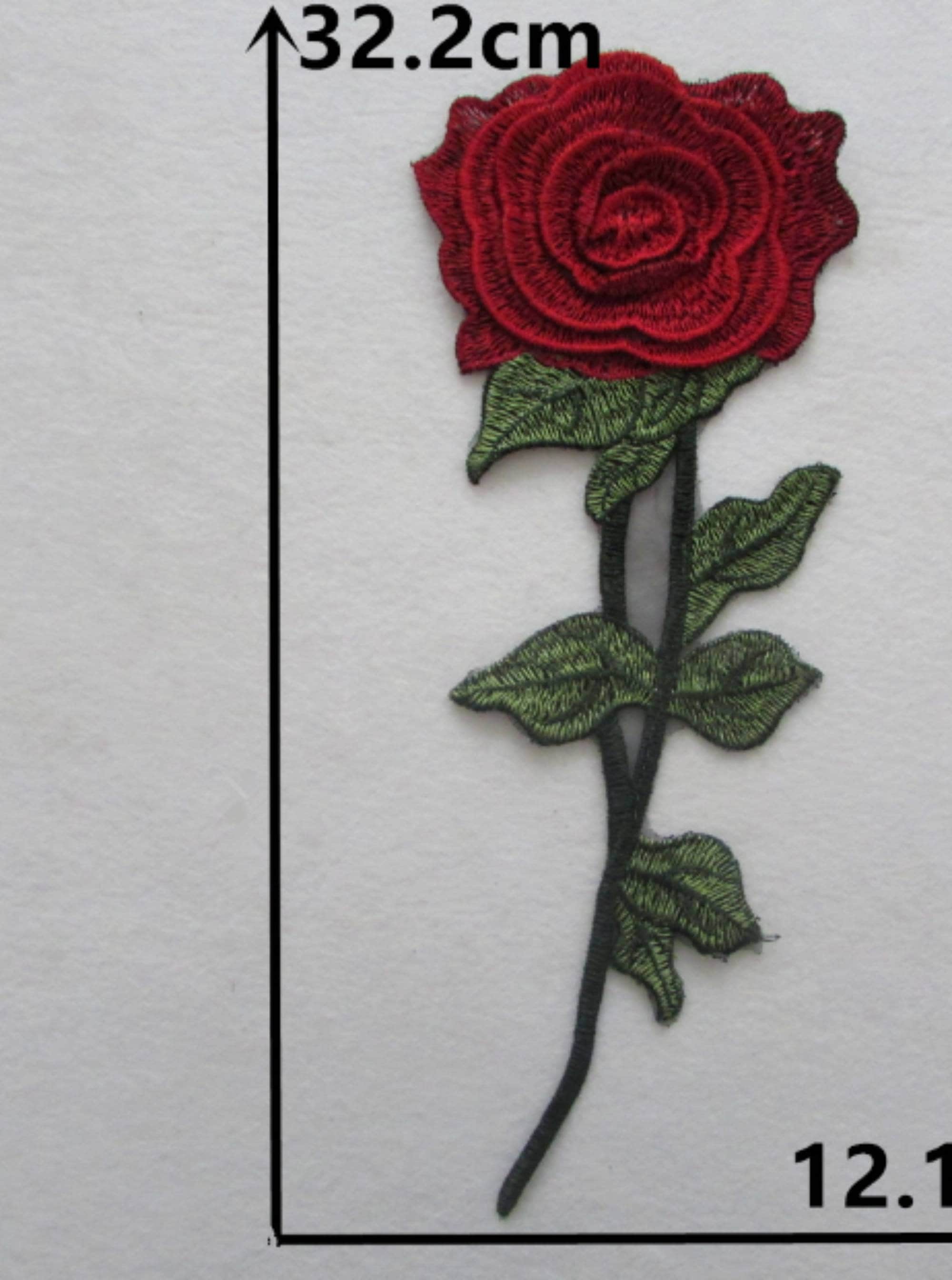 3D Red Rose Applique, Lace Rose Applique for Grad Gowns, Red Flower ...