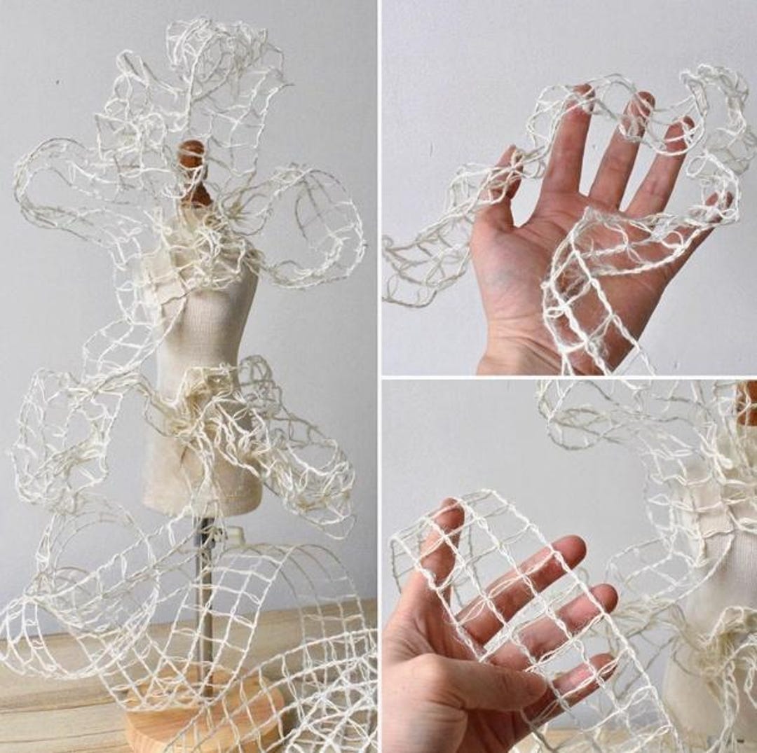 White Linen Woven Fabrics, Hollowed Wire Lace Fabric, Strip Twisted ...