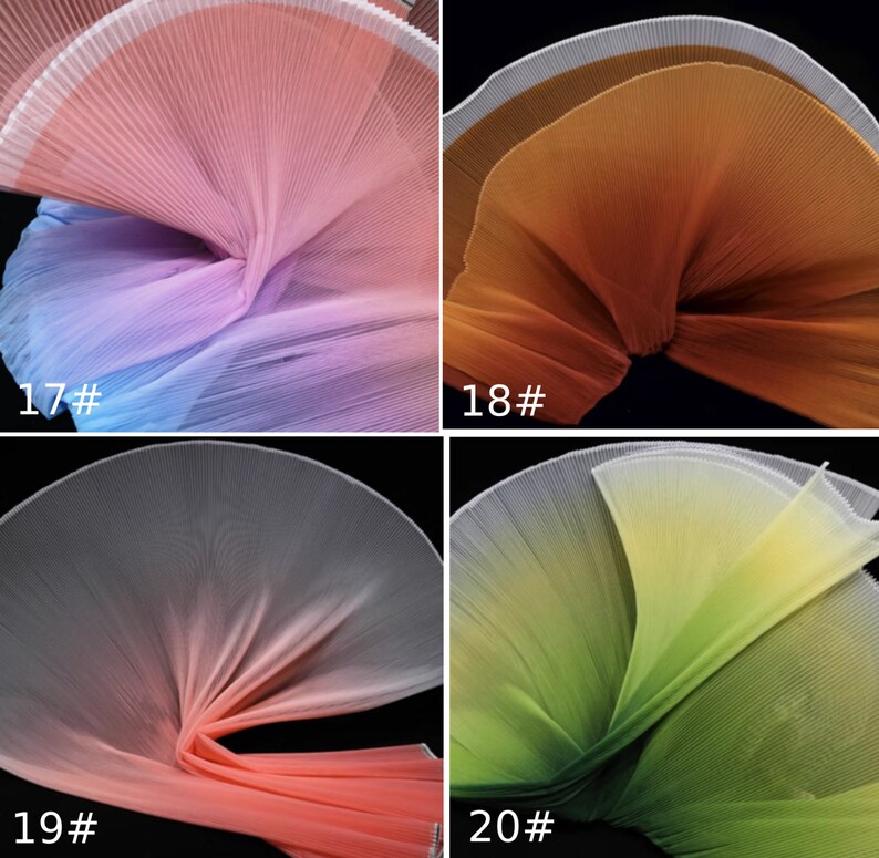 Gradient Sheer Pleated Fabric, Hard Yarn Ruffle Fabric, Mesh 3D Folds ...