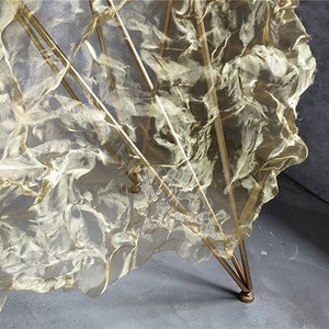 Gold Designer Diy Mesh Fabric, Malleable Rigid Decorative Fabric ...