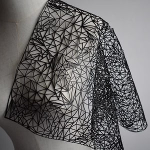 Black 3D TPU Fabric, Spatial Illusion Fabrics, Creative Openwork Soft ...