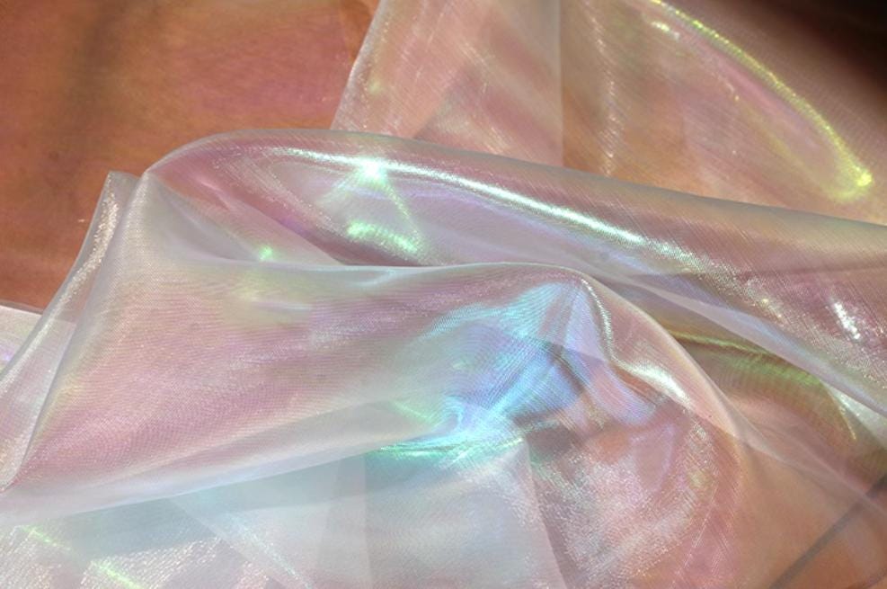 Rainbow Sheer Organza Fabric, Laser Gradients Voile Fabric, Fancy Mesh ...