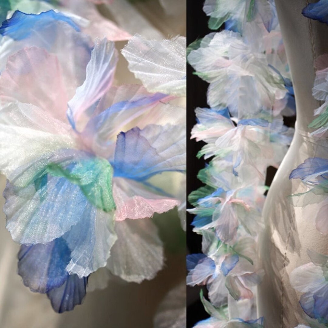 Illusion Flower 3D Fabric, Gradient Large Flowers Fabric, Handmade DIY ...