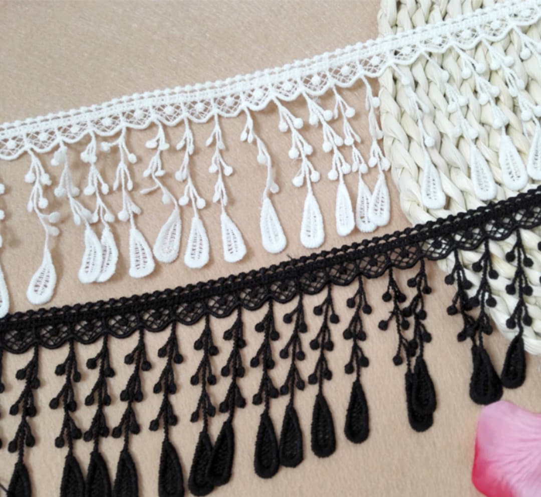 39.37'' Fringed Lace Trim, Wedding Accessories Supply, Water Soluble ...
