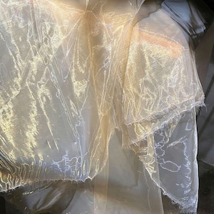 Light Gold Organza Fabric, Mesh Hard Organza Fabric, Tulle Glitter ...