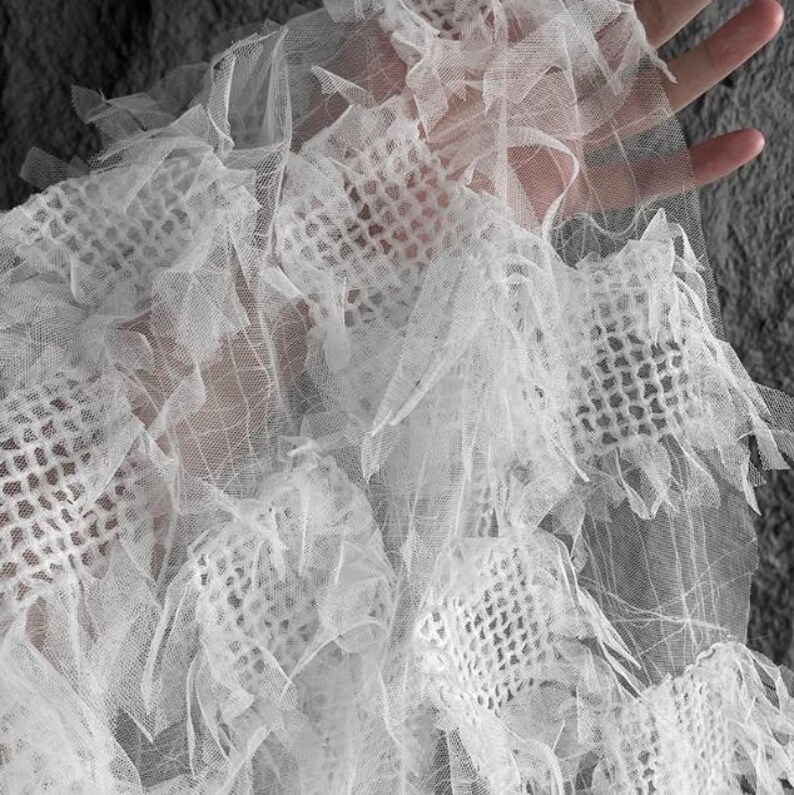 Woven Square Mesh Fabric, Heavy Texture Jacquard Fabrics, See-through ...