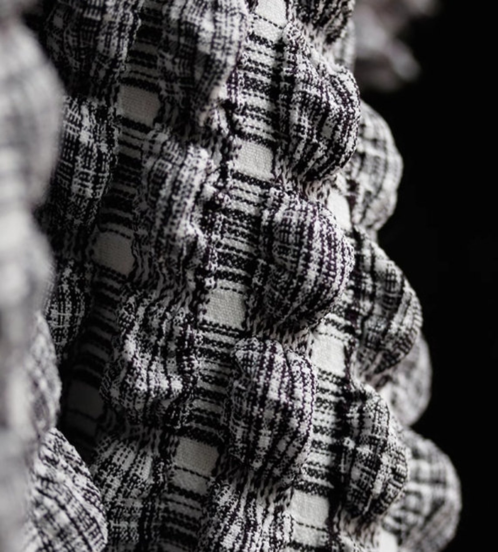 Bump Check Jacquard Fabric, Gray 3D Textured Fabric, Creative Costume ...