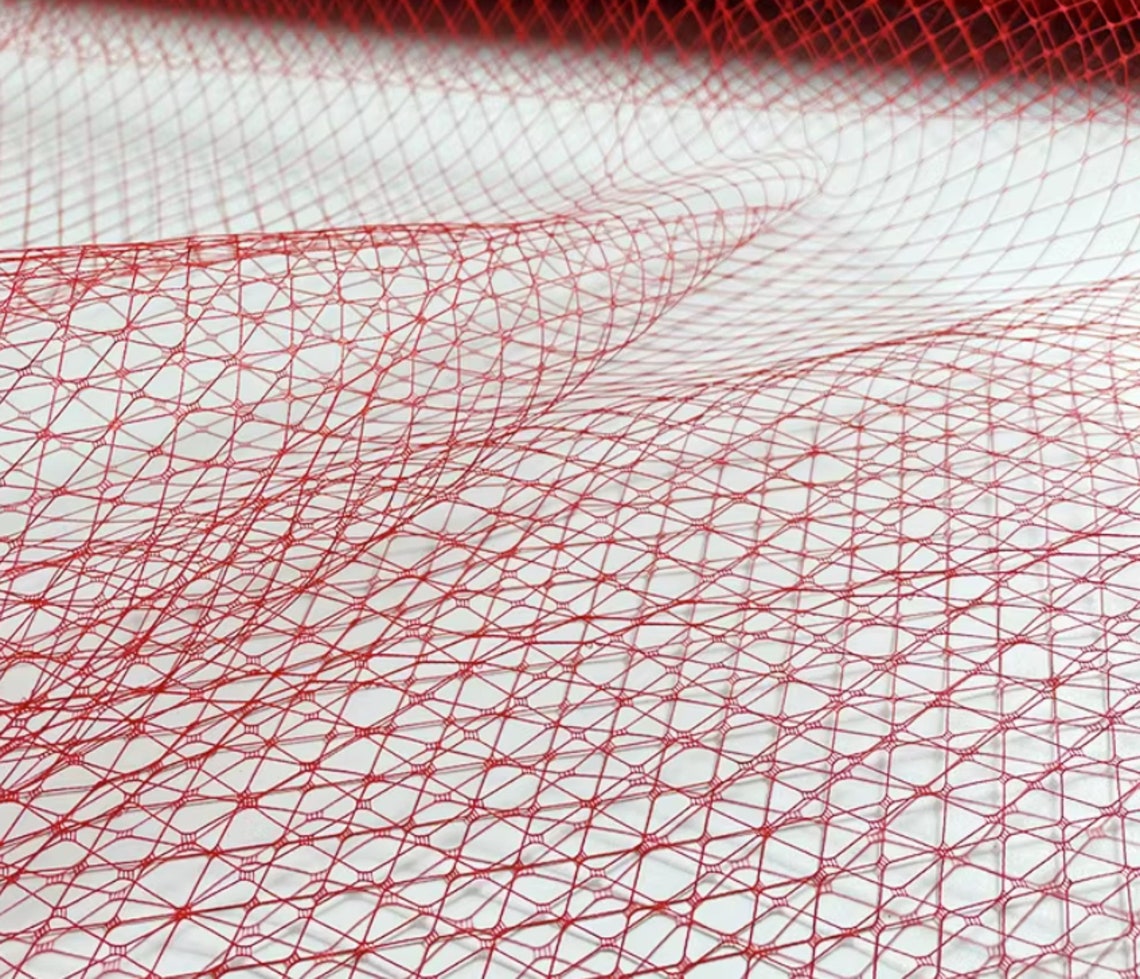 Red Rhombus Mesh Fabric, Hard Wire Mesh Tulle Fabric, DIY Openwork ...