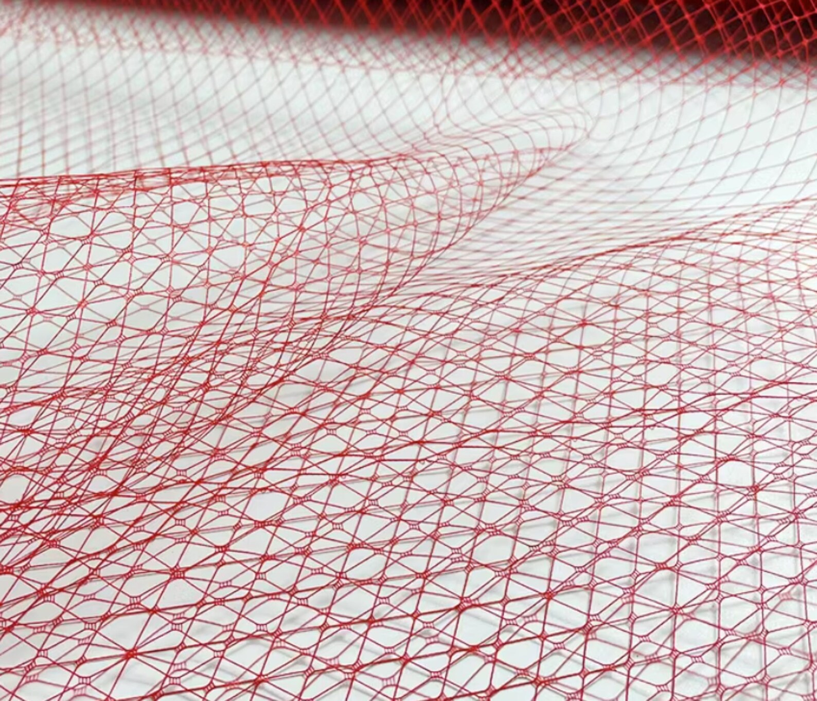 Red Rhombus Mesh Fabric, Hard Wire Mesh Tulle Fabric, DIY Openwork ...