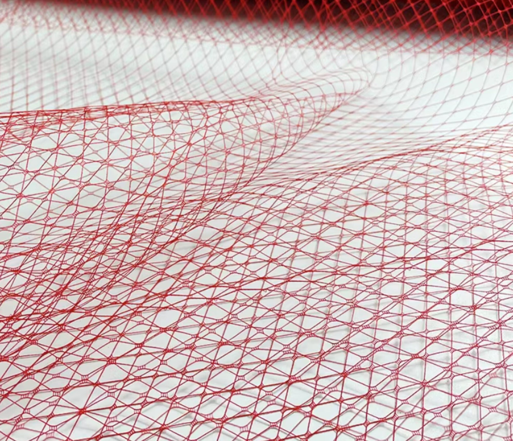 Red Rhombus Mesh Fabric, Hard Wire Mesh Tulle Fabric, DIY Openwork ...