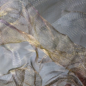 Gold Wire Mesh Fabric, Cloud and Smoke Into Rain Decor Fabric, Steel ...