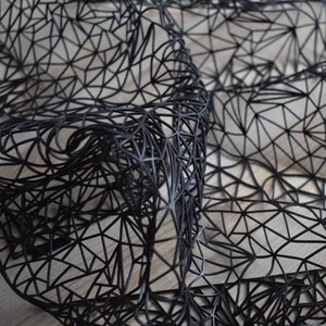 Black 3D TPU Fabric, Spatial Illusion Fabrics, Creative Openwork Soft ...
