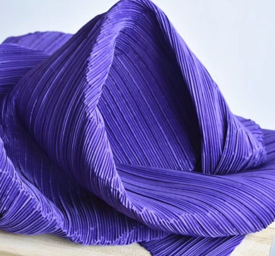 Purple Pleat Fabric, Sea Waves Pleated Fabrics, Special Textured ...