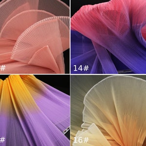 Gradient Sheer Pleated Fabric, Hard Yarn Ruffle Fabric, Mesh 3D Folds ...