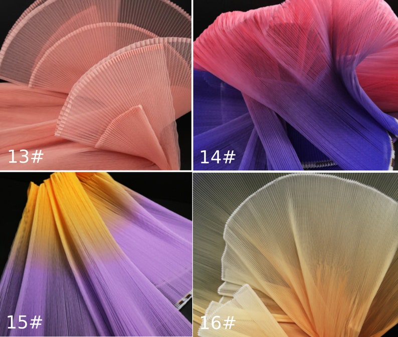 Gradient Sheer Pleated Fabric Hard Yarn Ruffle Fabric Mesh - Etsy