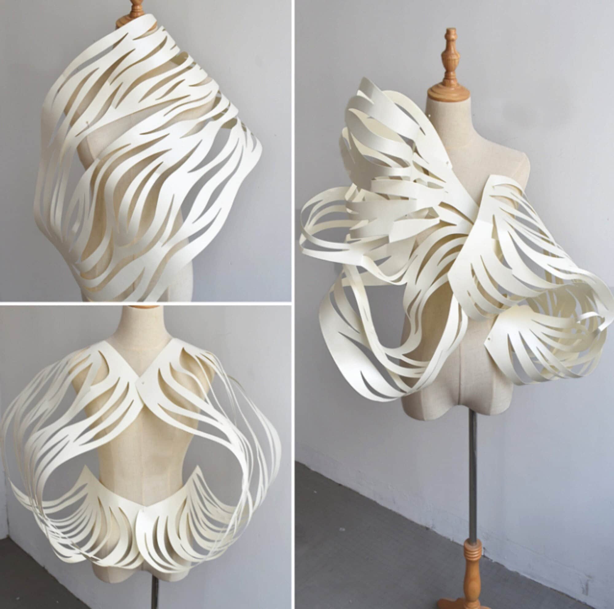 White Water Ripple Fabric, Hollow 3D Paper Fabric, Texture Wave Shape ...