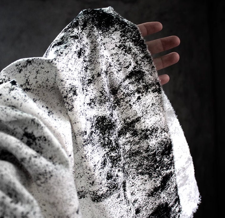 Splash-ink Printed Fabric, Splatter Paint Black and White Abstract ...