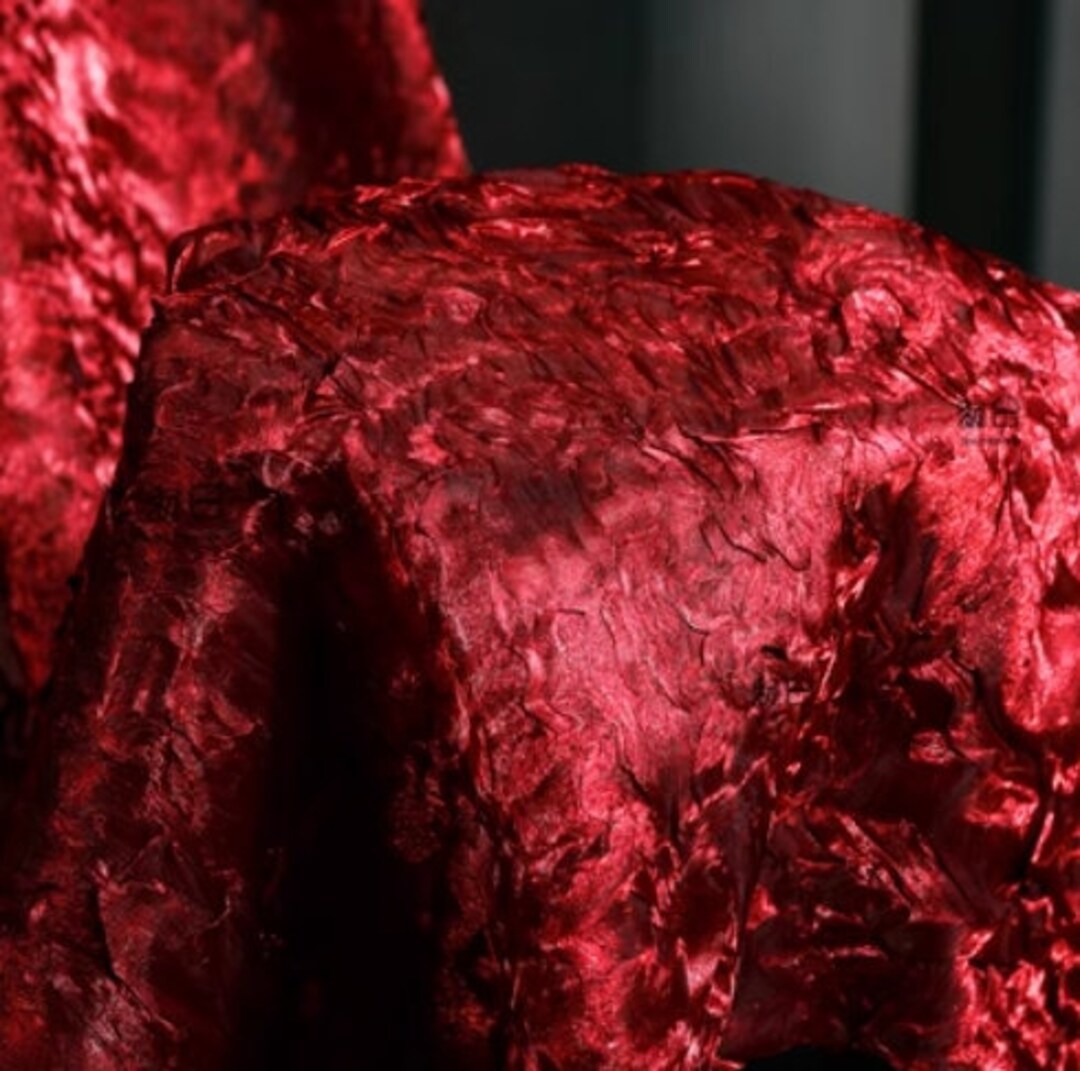 Red Water Wave Fabric, 3D Wave Texture Fabric, Irregular Pleated Sewing ...