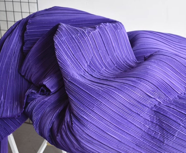 Purple Pleat Fabric, Sea Waves Pleated Fabrics, Special Textured ...