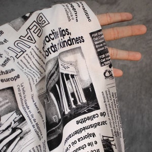 Newspaper Elements Shirt Fabric, Creative Printing Cotton Fabric ...
