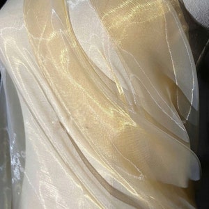 Light Gold Organza Fabric, Mesh Hard Organza Fabric, Tulle Glitter ...