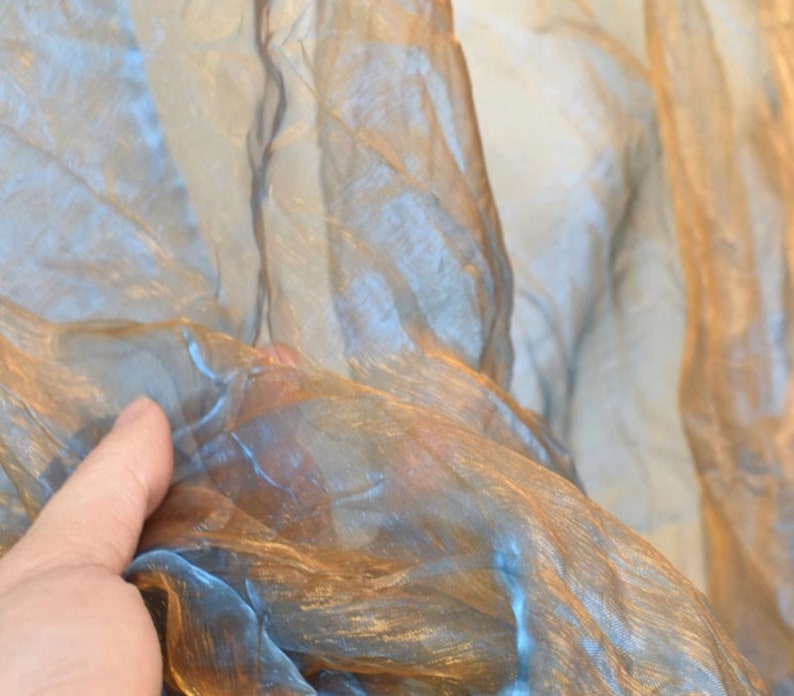 Illusion Organza Stoff mit Farbverlauf, Metallic Glanz Falten Stoff ...