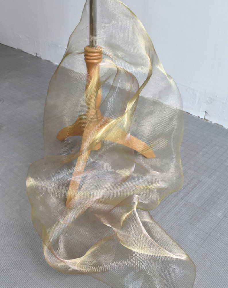 Champagne Wire Mesh Fabric, Cloud and Smoke Into Rain Decor Fabric ...