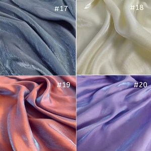 Metallic Glossy Glass Silk Fabric, Gradient Satin Mermaid Fabric ...