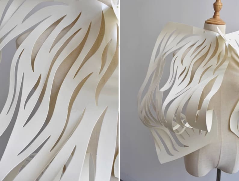 White Water Ripple Fabric, Hollow 3D Paper Fabric, Texture Wave Shape ...