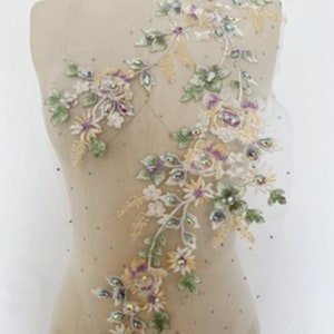 Green Leaves Embroidered Appliques, Big Size Floral Applique Patch ...