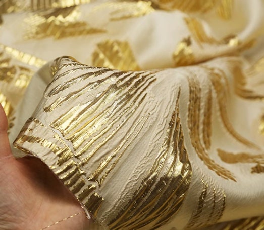 3D Embossed Jacquard Fabric, Gold Texture Wedding Fabric, Gilt Brocade ...