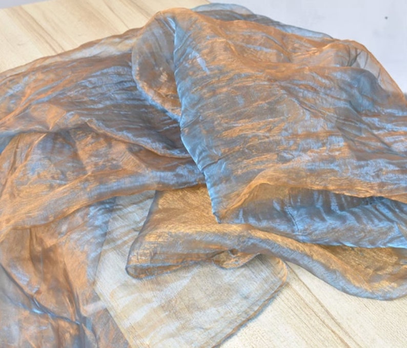 Illusion Organza Stoff mit Farbverlauf, Metallic Glanz Falten Stoff ...