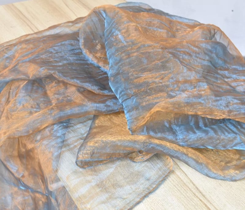 Illusion Gradient Organza Fabric, Metallic Luster Pleat Fabric ...