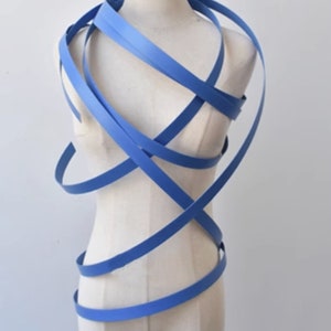 Hard Ribbon Lace Fabric, Blue Hard Plastic Fabrics, Exaggerated Stage ...