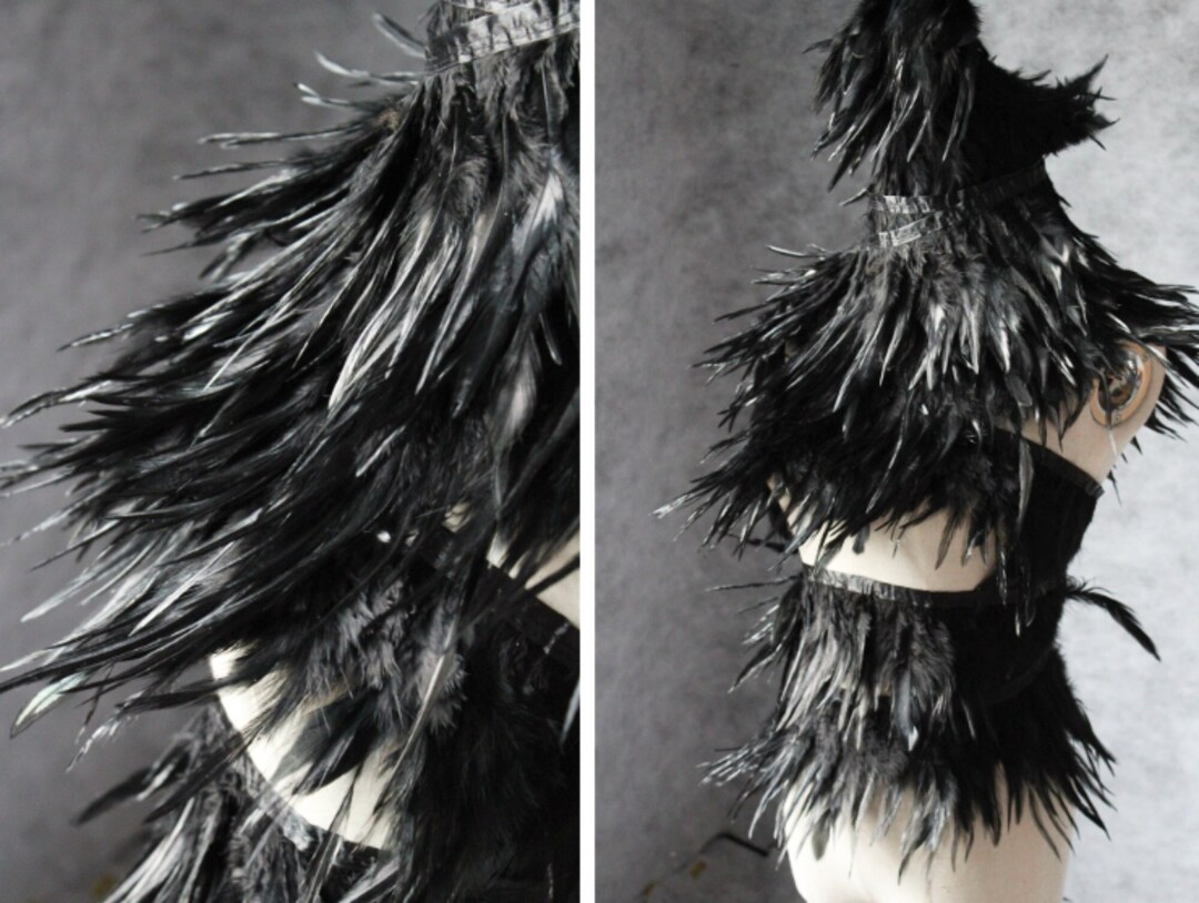 Black Feather Creative Fabric, Designed Chicken Feathers Fabrics, Soft ...