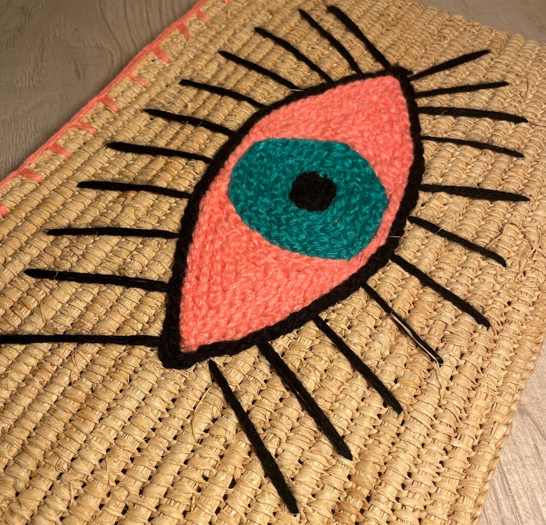 Raffia Wallet Clutch Evil Eye - Etsy