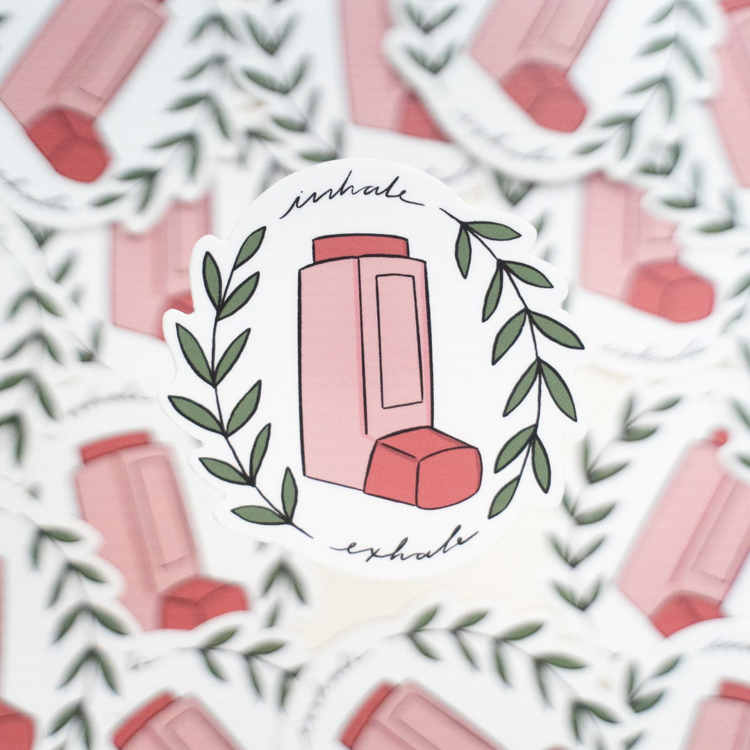 Inhaler Sticker, Breathe Sticker, Inhale Exhale Sticker - Etsy