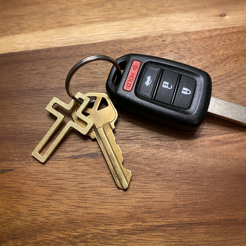 Cross Keychain - Etsy