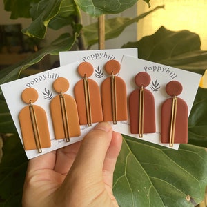 The Emi Navy and Gold Black and Gold Polymer Clay Earrings - Etsy