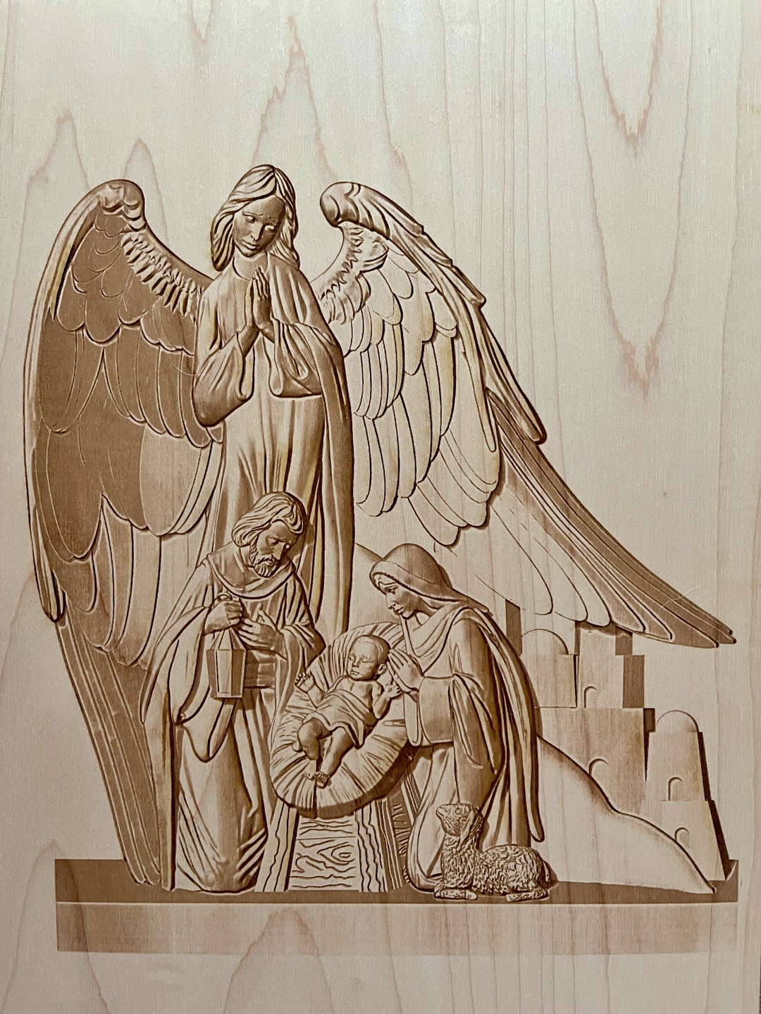 Angel at Birth of Jesus - Digital File for Engraving 3D Illusion for ...